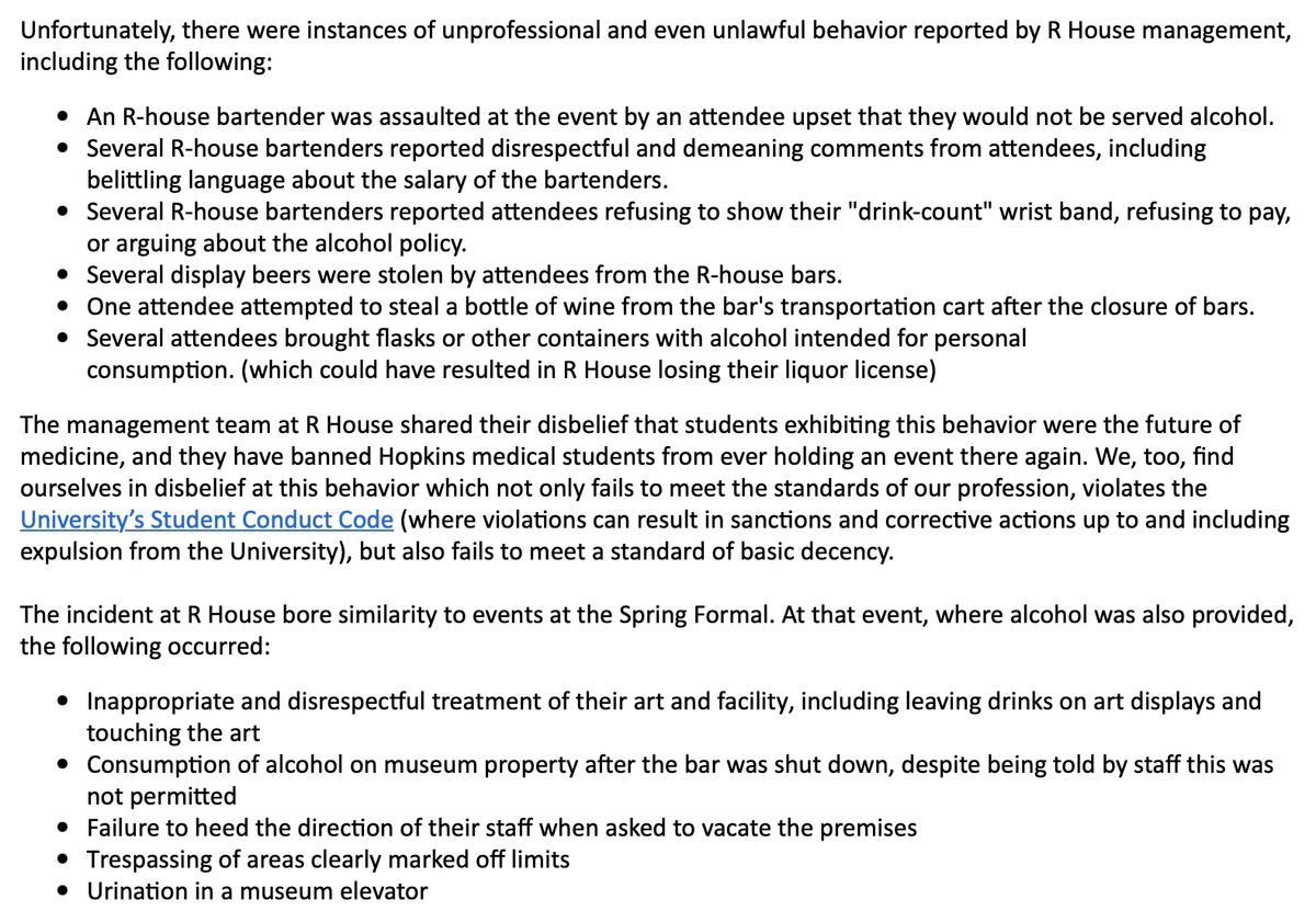 "Unprofessional and even unlawful behavior" from JHUSOM | Student ...